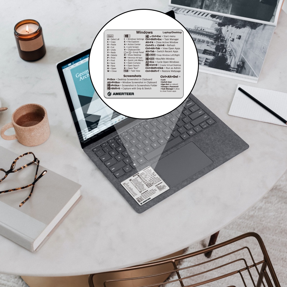 Amerteer Windows Keyboard Reference Shortcut Cheat Sheet Sticker Easy ...