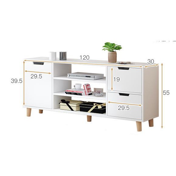 #f35 120cm 140cm TV Cabinet Rack White) TV mdf wood console organizer ...