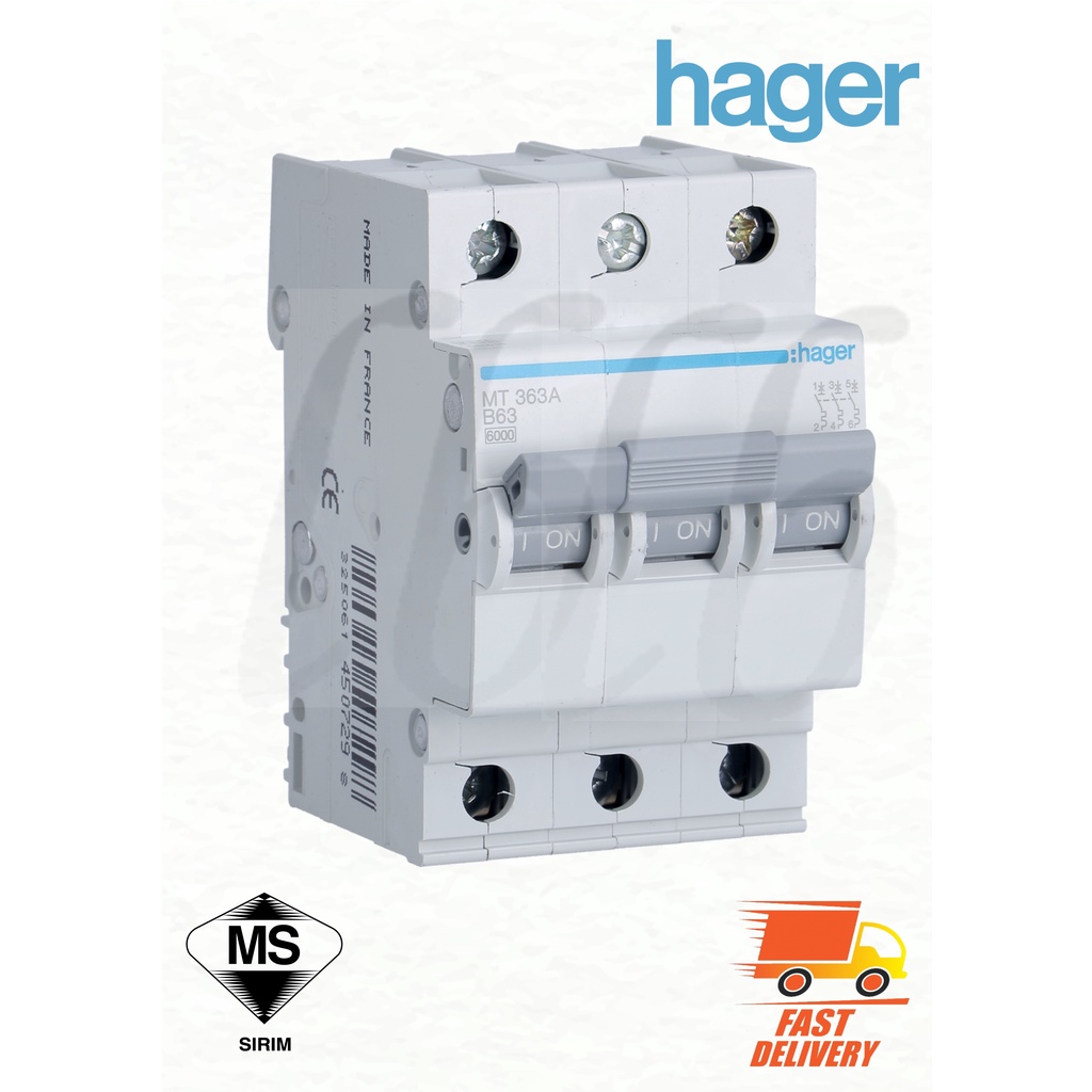 HAGER 20A/32A/40A 3P MCB | Shopee Philippines