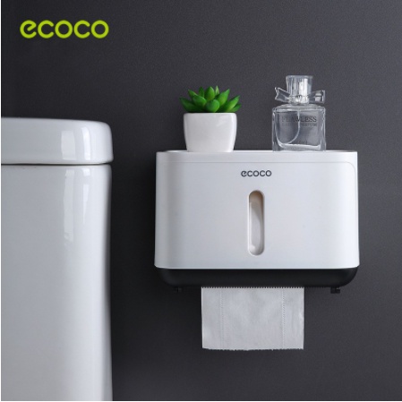 ECOCO Bathroom Tissue Holder Wall Mounted Adhesive Waterproof Tissue ...