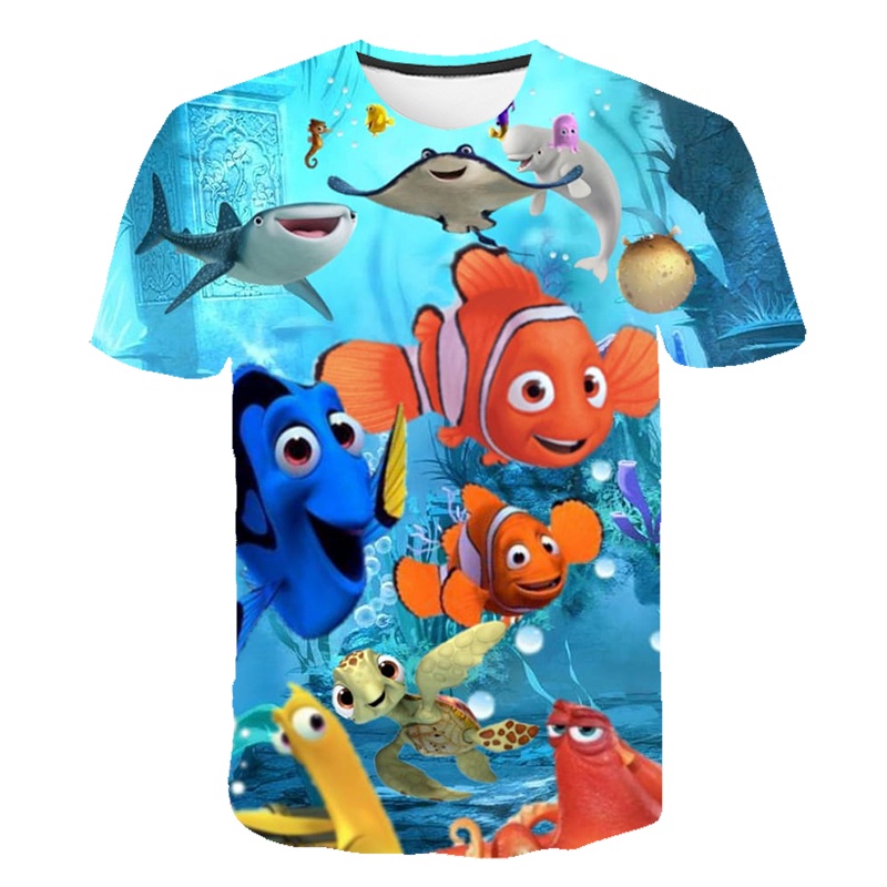 Boys Girls Movie T-shirt Disney Finding Nemo Cartoon T-shirt Casual ...