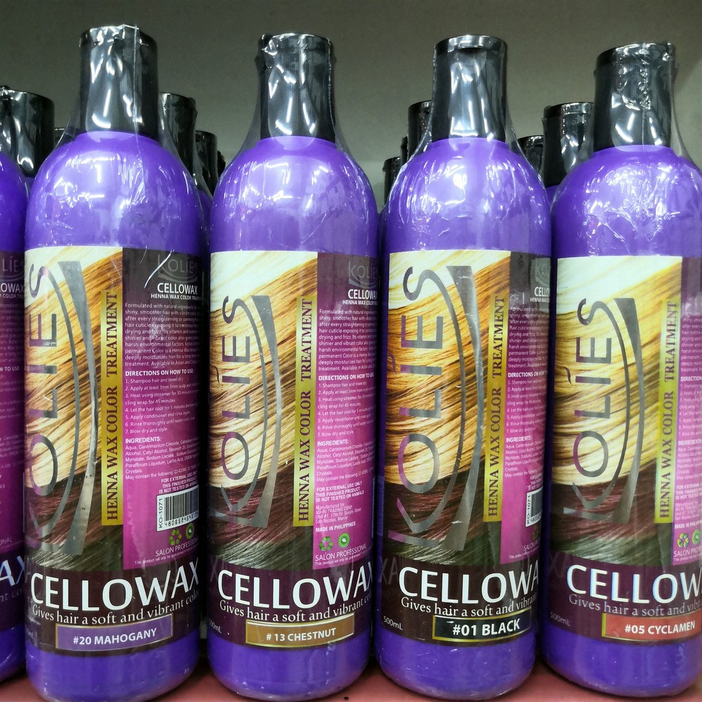 KOLIES CELLOWAX CELLOPHANE HENNA WAX COLOR TREATMENT 500ML | Shopee ...