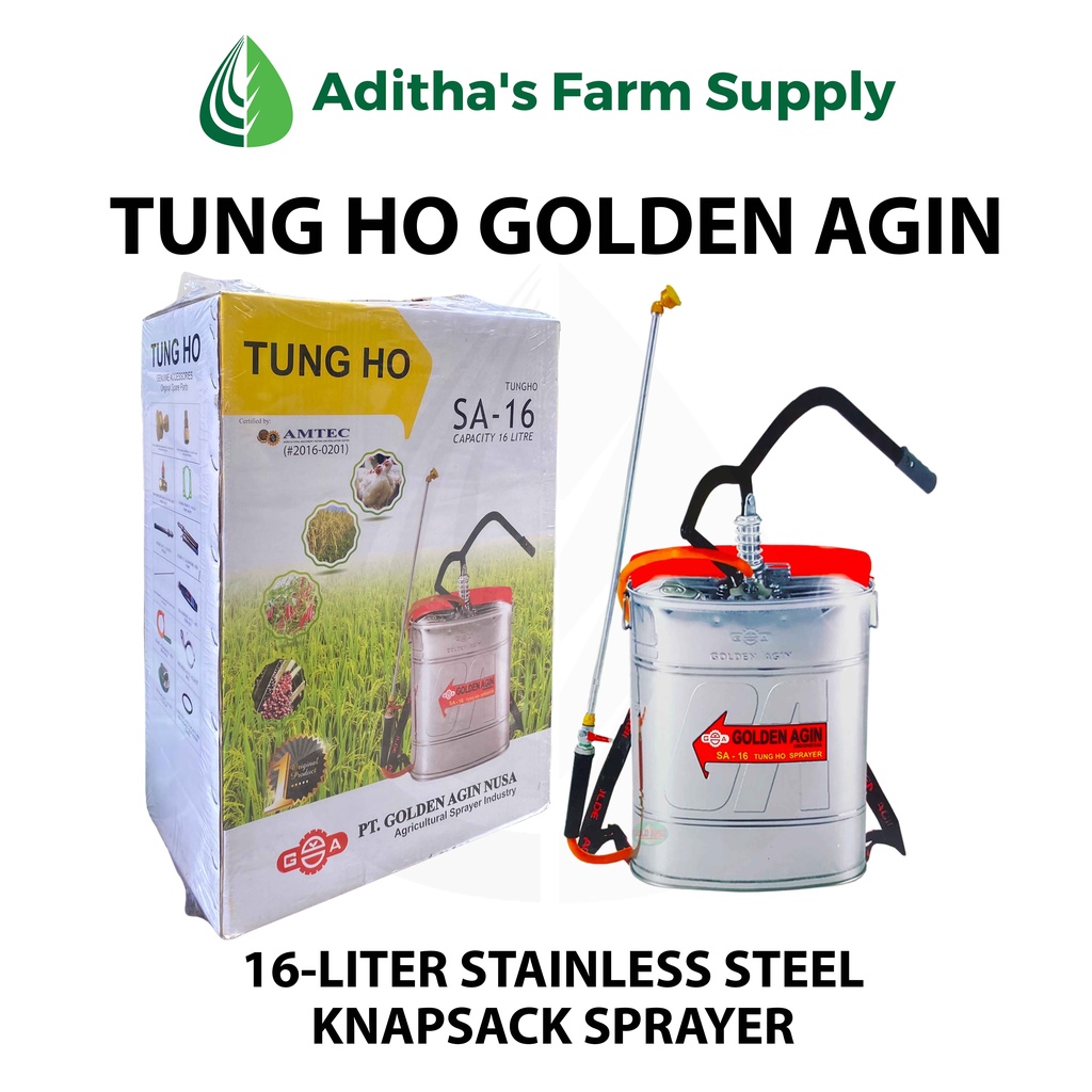 Tung Ho Golden Agin 16-Liter Stainless Steel Agricultural Knapsack ...