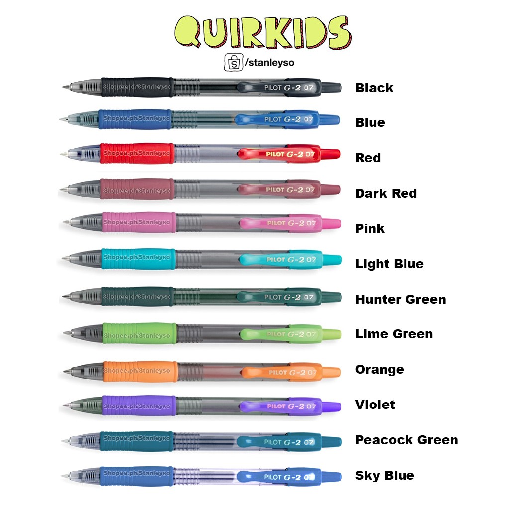 Pilot G-2 Roller Ball Pen 0.7mm G2 Retractable Colored Gel Ink | Shopee ...