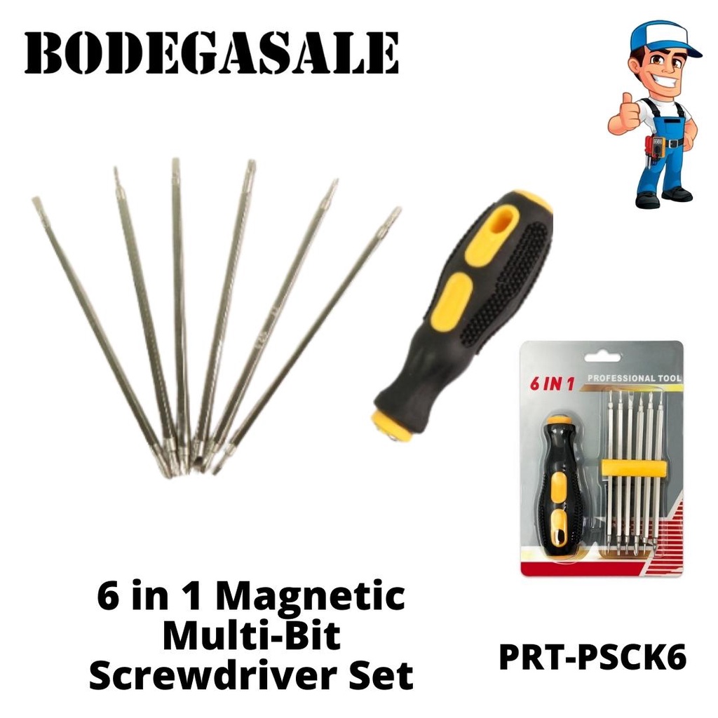 6 in 1 Magnetic Multi-Bit Screwdriver Set, Multi-Purpose ...