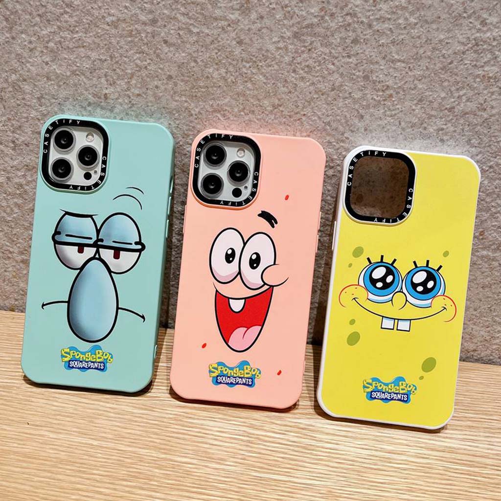 For IPhone 15PM 11 13 14 Pro Max Funny SpongeBob Patrick Star Squidward ...