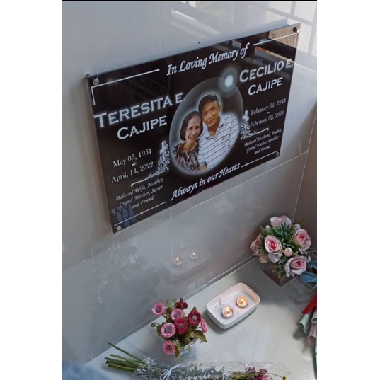 Acrylic Lapida for your love ones at peace with stand off bolts set ...