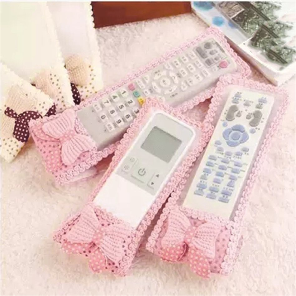 Cute Dustproof Bags TV Remote Control Bowknot Lace Dustproof Case Cover ...