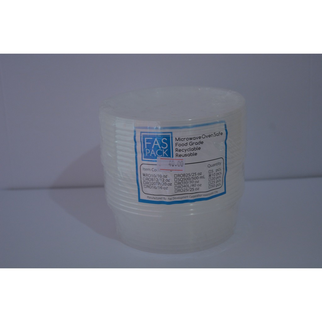 Onhand Fas Pack 10oz Circle Microwavable Plastic Container | Shopee ...