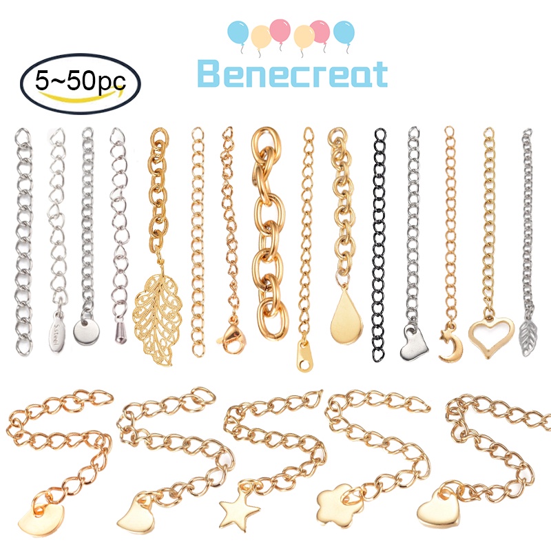 5pc to 50pc Stainless Steel Chain Extender Chains Extension Chain ...