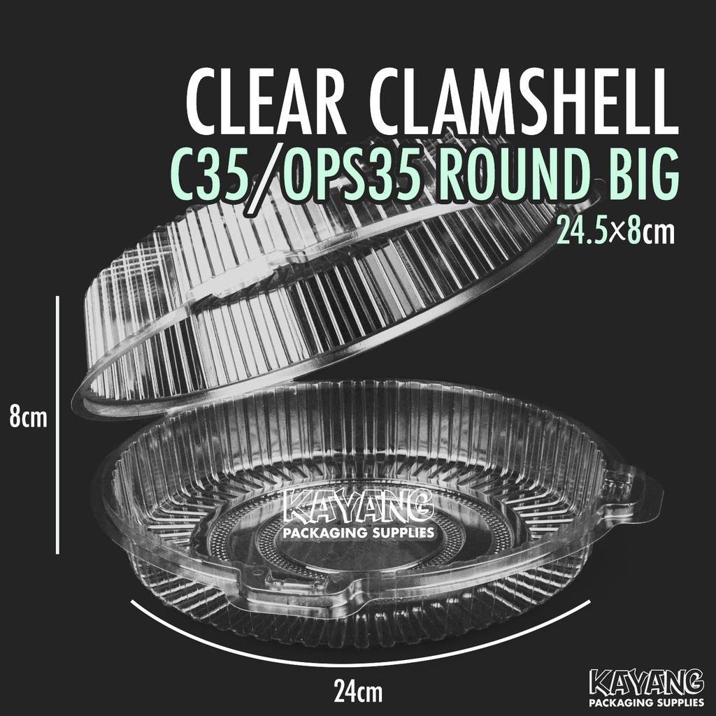 Clear Clamshell Food Container - C35/OPS35 C38/OPS38 Pastry Cake Box ...