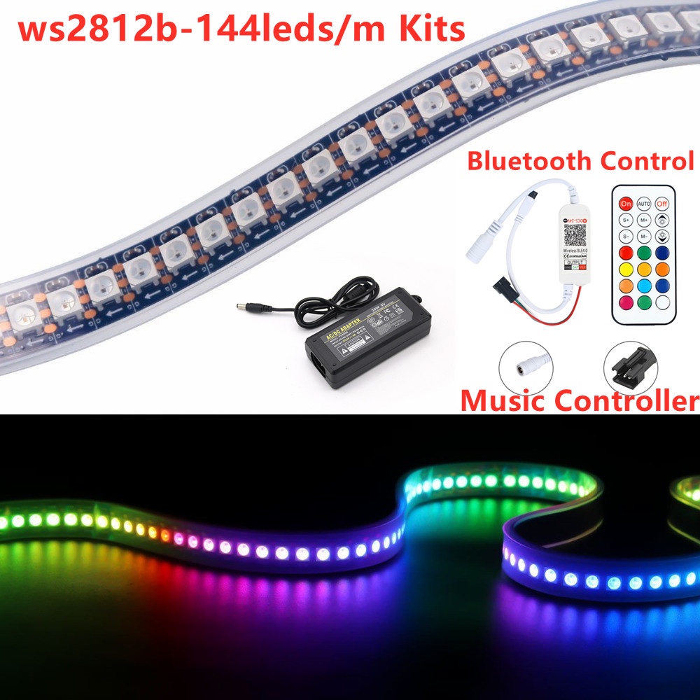 DC5V 1m 144leds/m WS2812B Led Strip Lights WS2812 RGB Strip ...