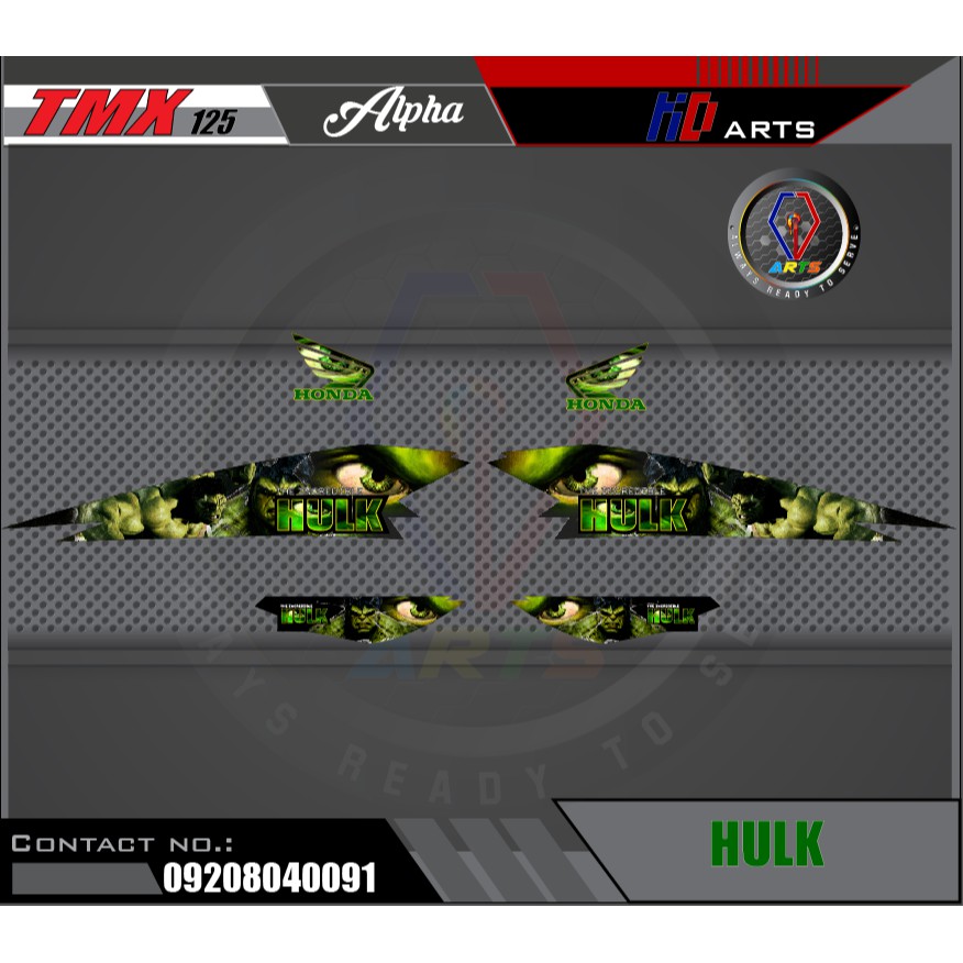 TMX 125 Decals "Hulk" : Customized Motorcycle Decals, Laminated, NO ...