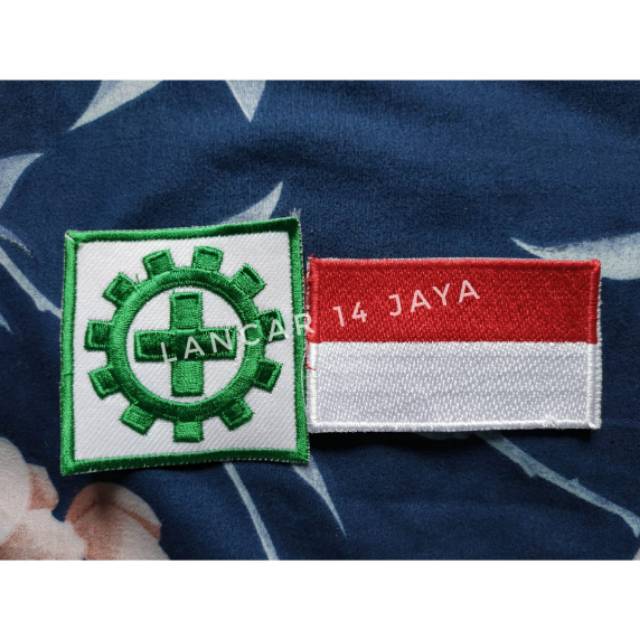 PUTIH MERAH 1 Set Of K3 safety first Logo And Red And White Flag/Embroidered safety first Logo ...