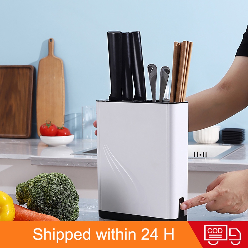 Kitchen Draining Rack Knife Holder UV Disinfection Utensil Organizer ...