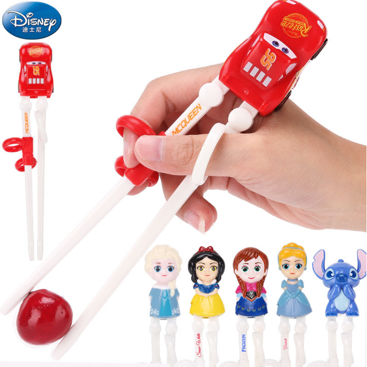 Food Grade Kids Training Chopsticks Cartoon Lightning McQueen/ Elsa ...