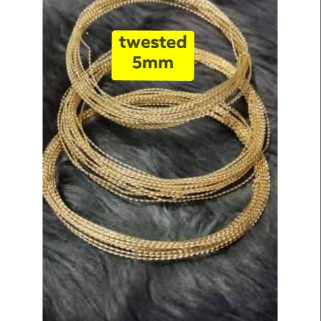 COD 10K GOLD TWESTED WIRE ROLL/YARD 5mm stop&shop cebu | Shopee Philippines