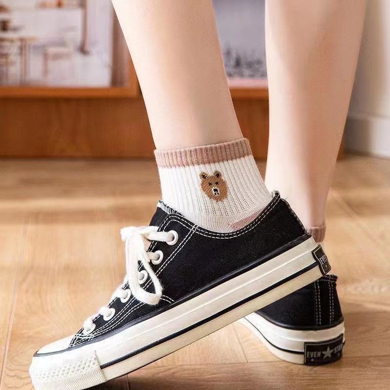 kimiph Korean Socks For Woman 5Pairs Ankle Socks | Shopee Philippines