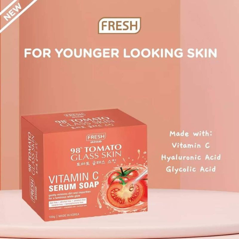 Fresh Skinlab Tomato Glass Skin Serum Soap 100G with Freebies | Shopee ...