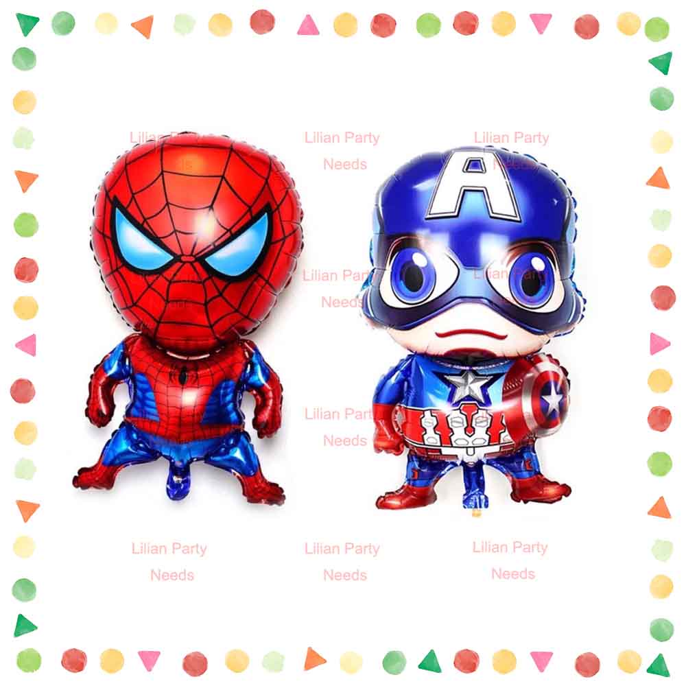𝐋𝐢𝐥𝐢𝐚𝐧 𝐏𝐚𝐫𝐭𝐲 𝐍𝐞𝐞𝐝𝐬 2ft Giant captain America and sp1derman foil balloon ...