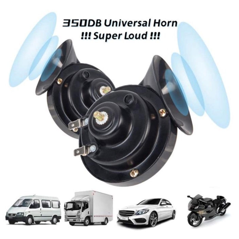 2Pcs Super Loud Car Snail Horn 12V Universal Waterproof Vehicle Air ...