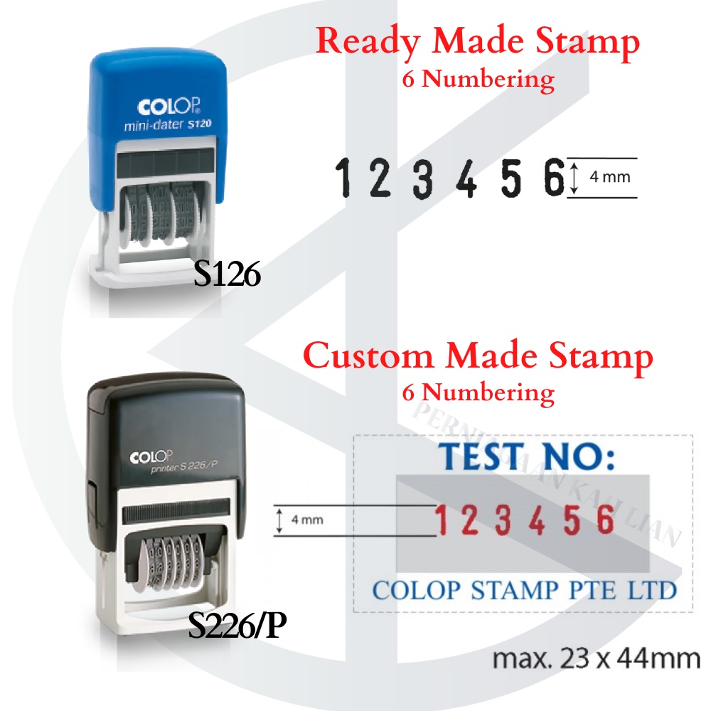 COLOP Printer Line S126 S226/P Self-Inking Custom Made Dater / Date ...