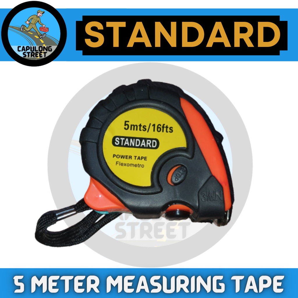 Capulong Standard 5 Meters Measuring Tape With Rubber Protector Steel ...