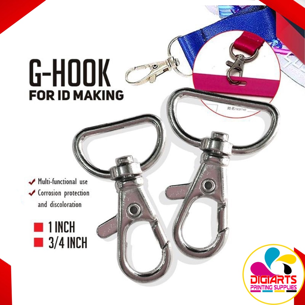 100pcs ghook/revolving hook for id lanyard 3/4inch, 1inch size | Shopee ...