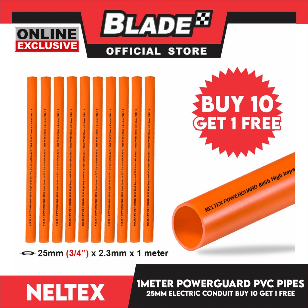 Buy 10 Get 1 Free Neltex PVC Powerguard Pipe 25mm x 1meter Electric ...