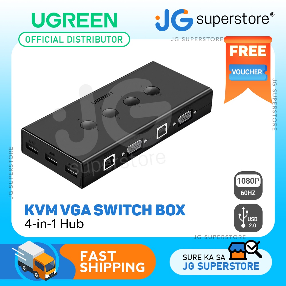 UGREEN 1080P 60Hz 4-in-1 USB KVM VGA Switch Box Video Sharing Adapter w ...