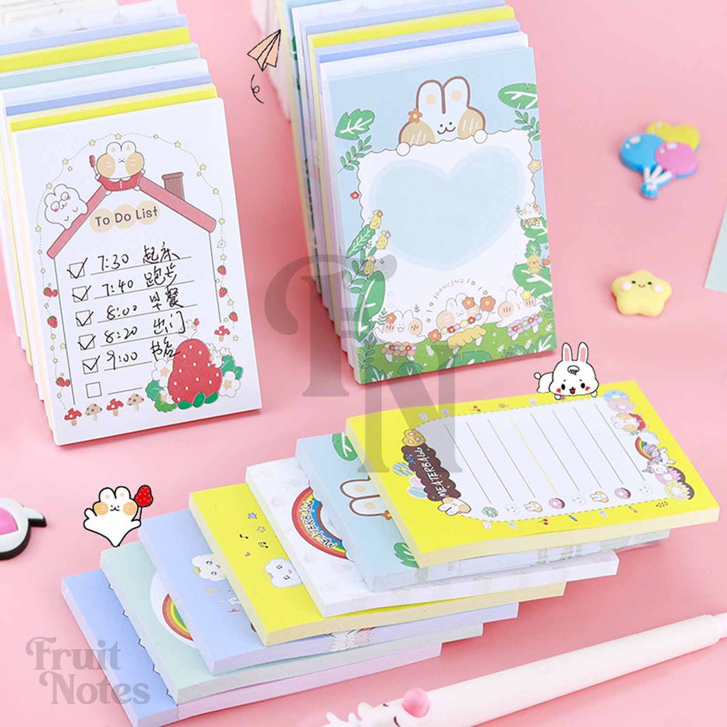 [CLEARANCE] SN138 50 sheets Kawaii Rabbit Sticky Notes (9x6cm) | Shopee ...