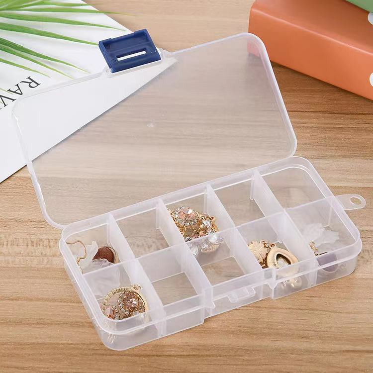 Clear Plastic Jewelry Storage Box 10 Adjustable Jewelry Box | Shopee ...