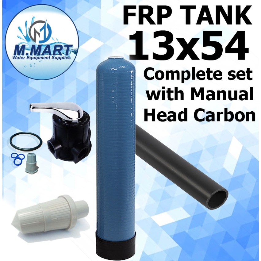 FRP tank 13x54 with manual head CARBON/VALVE or Manual head softener ...