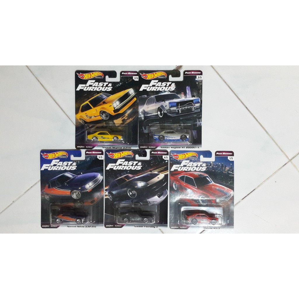 Hotwheels fast furious fast rewind set Nissan skyline silvia fairlady ...