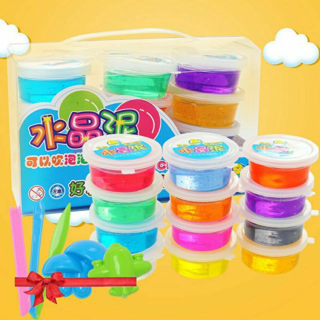 Slime color 12 pcs 1 set kids Chlidren Brithday toys | Shopee Philippines