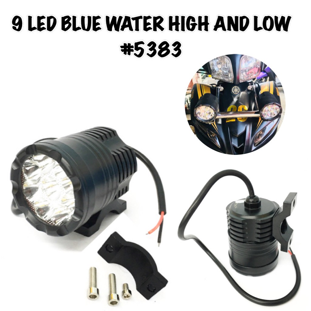 LD 90W 9 LED HEADLIGHT BLUE WATER HIGH AND LOW (5383) | Shopee Philippines