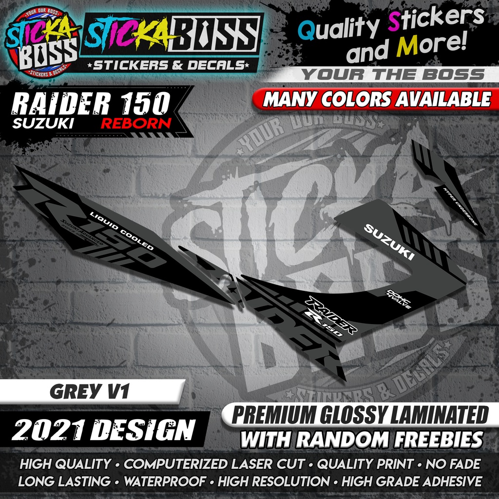 STICKER DECALS for RAIDER 150 REBORN CARB (RRC21DE)[GREY] By STICKABOSS ...