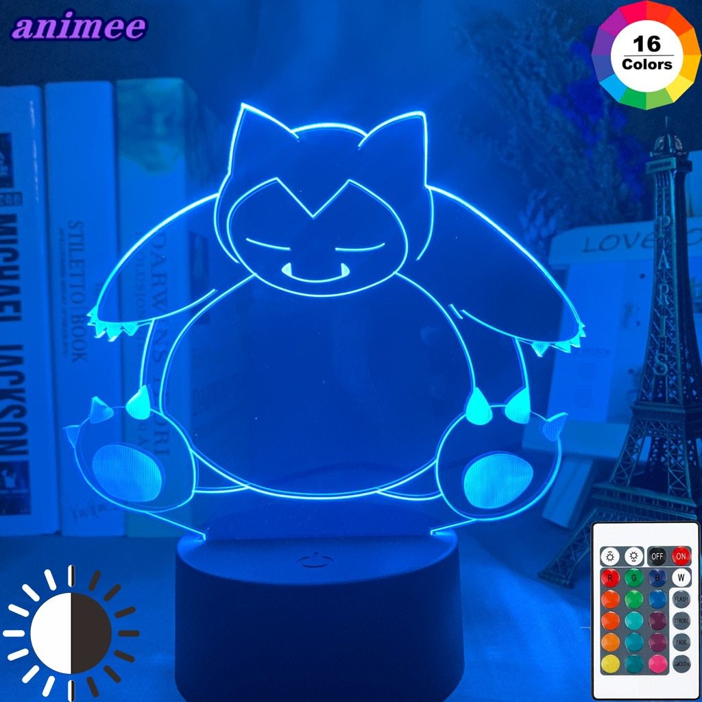 Pokemon Go Kabigon Night Lamp Snorlax Figure Kids Boy Bedroom ...