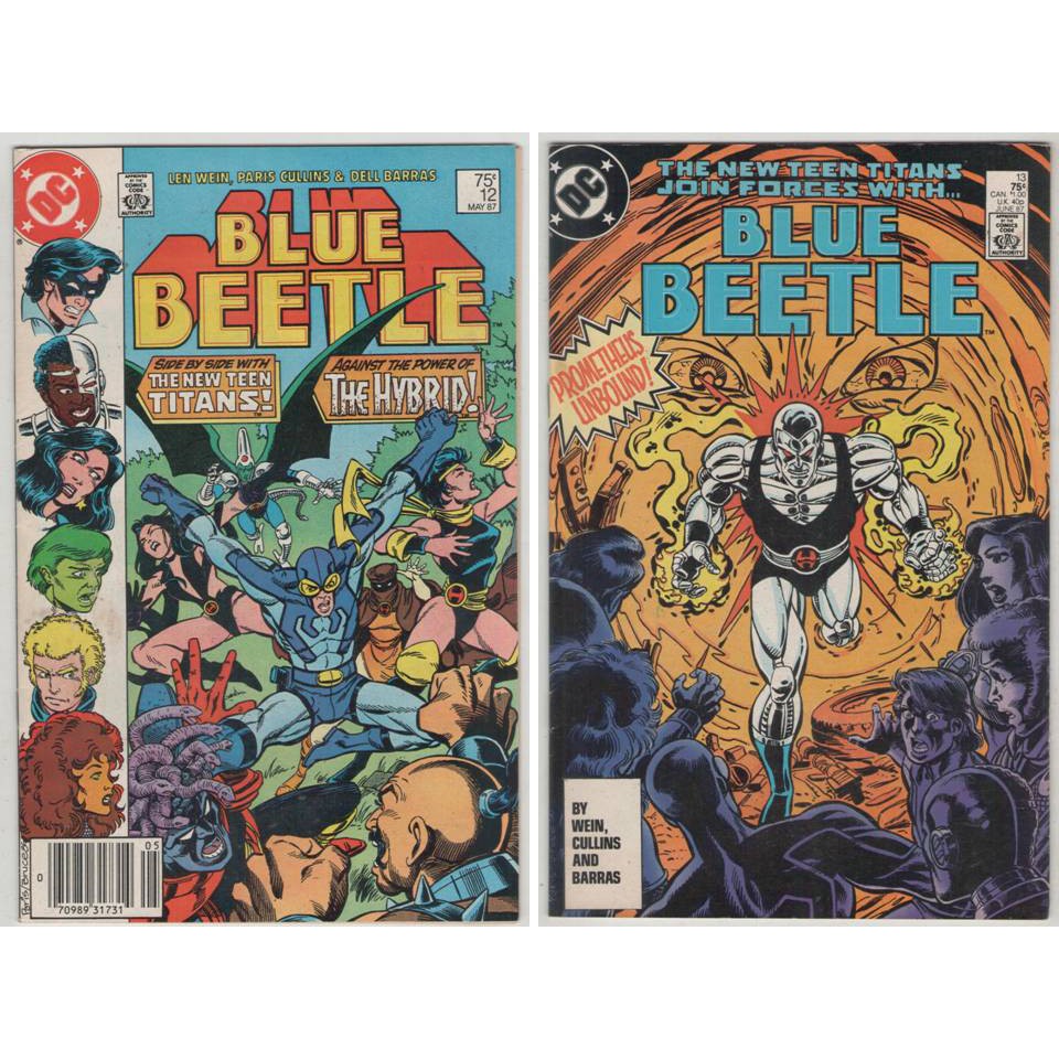 Blue Beetle 12-13 set (1987) New Teen Titans crossovers. FN- to FVF+ ...