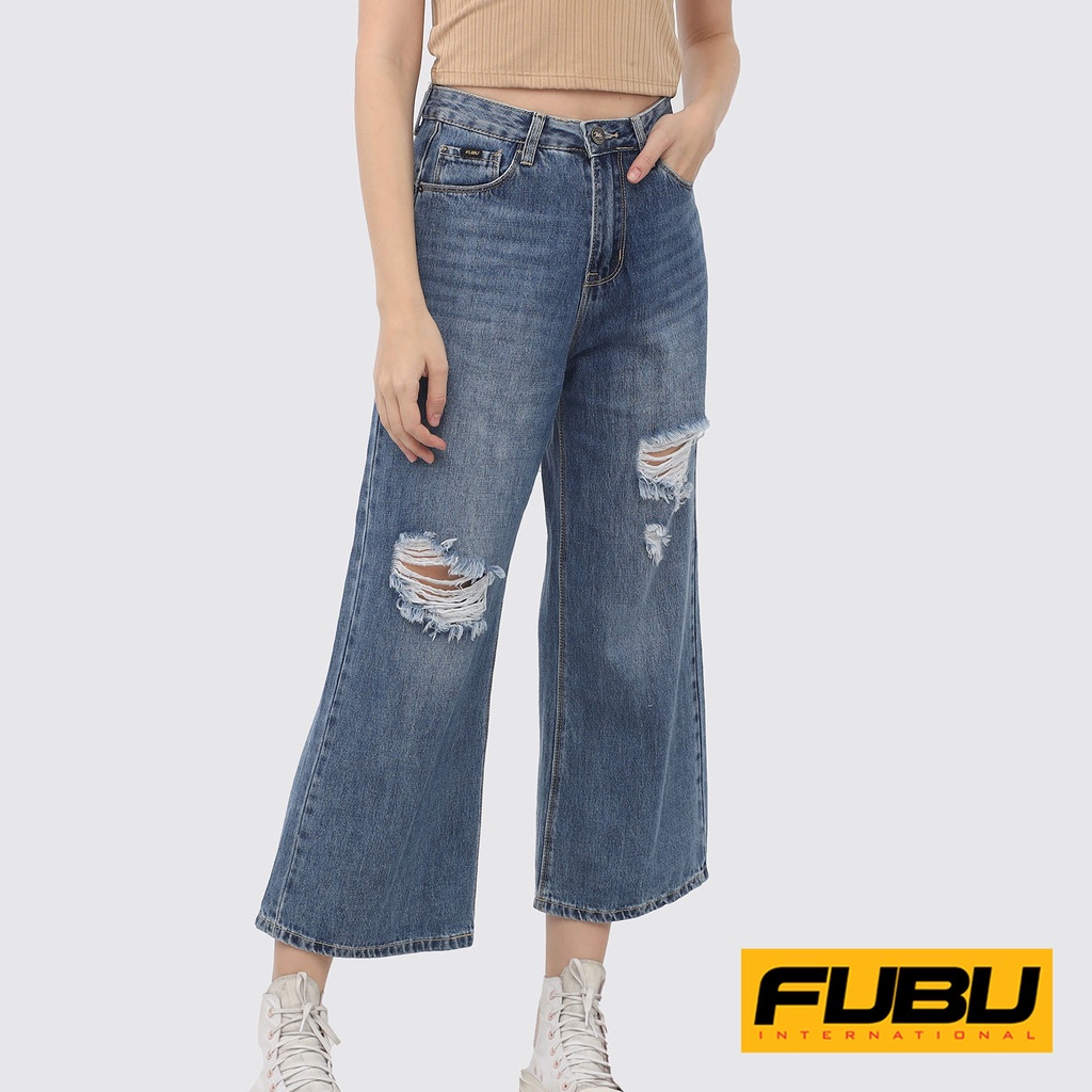 Fubu Girls Denim Wide Leg Pants Ladies QGB38-0003 (Medium Wash ...