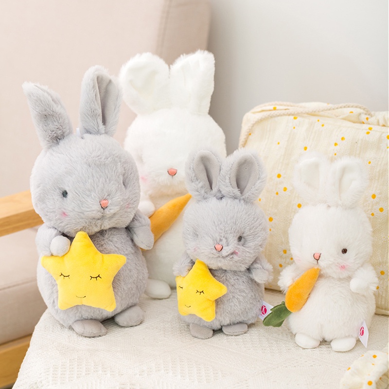 Super Cute Fluffy Rabbit Plush Toy Long Plush Hug Star Carrot Short ...