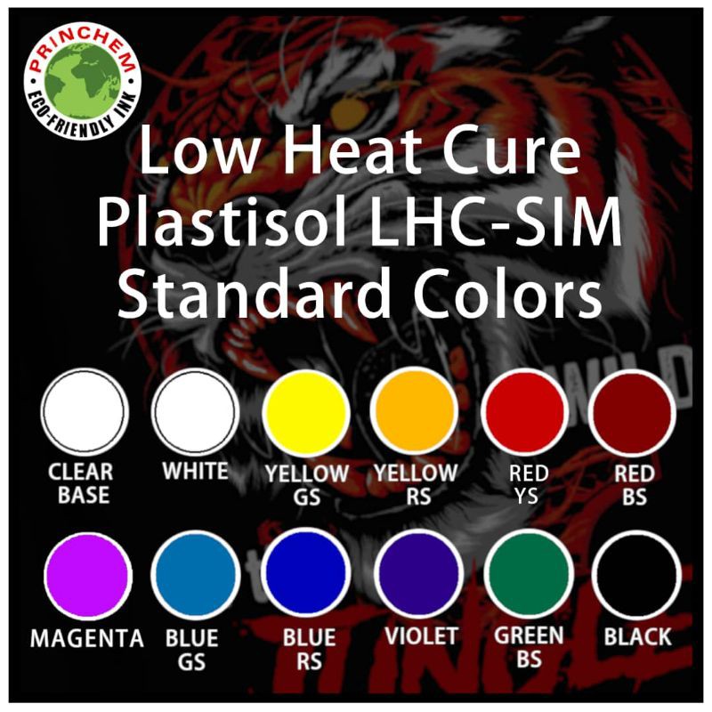 PRINCHEM LOW HEAT CURE PLASTISOL STANDARD COLORS FOR SILKSCREEN ...