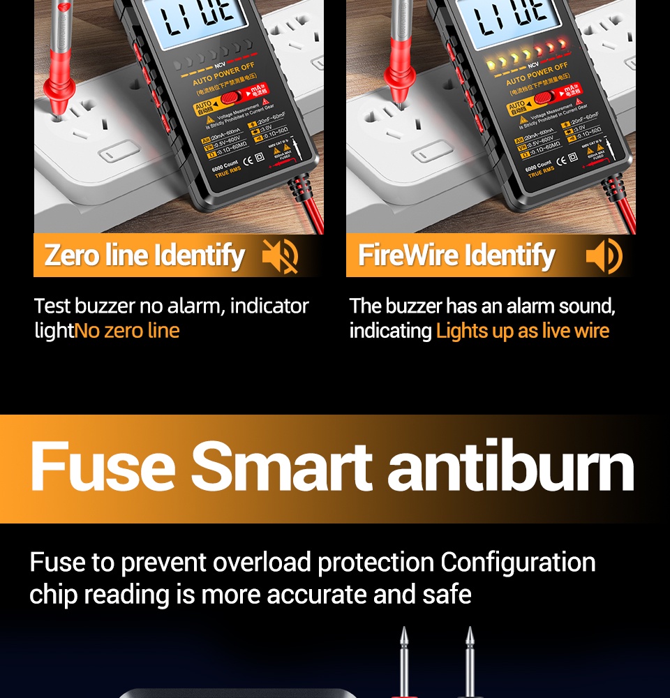 Aneng M119 Mini Portable Multimeter Tester 6000 Counts Digital ...