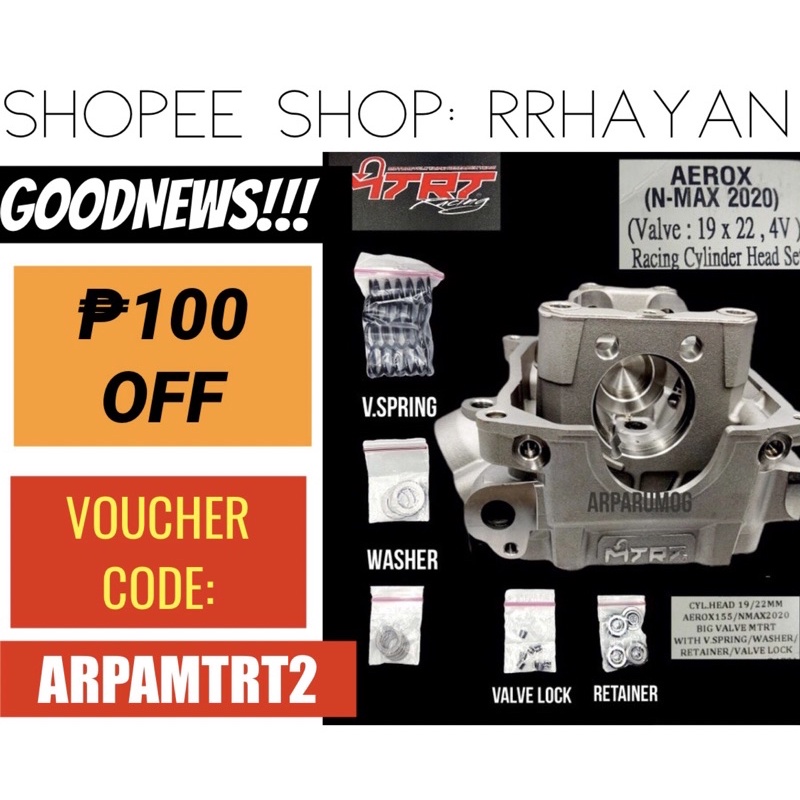 MTRT RACING CYLINDER HEAD SET FOR AEROX155/NMAX2020 (Valve:19x22MM,4V ...