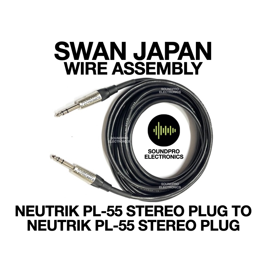 SWAN JAPAN WIRE ASSEMBLY: Neutrik PL55 Stereo Plug to Neutrik PL55 ...