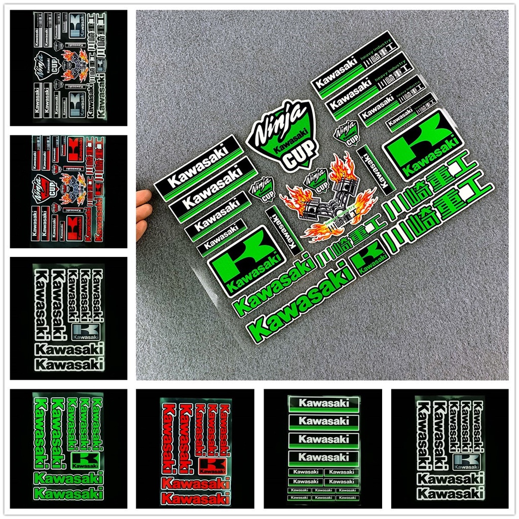 Kawasaki Reflective Stickers Front Body Fuel Tank Epoxy Ninja Decal for ...