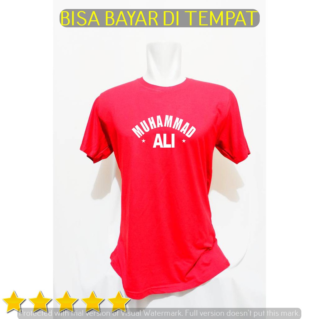 MERAH Muhammad Ali red men's fitness t-shirt | Shopee Philippines