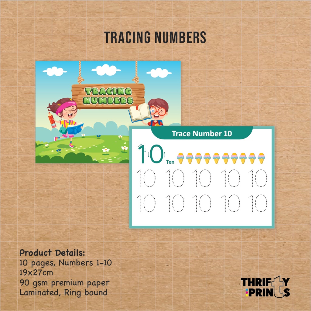 Tracing Numbers 1-10 Laminated With Free Whiteboard Pen Learning ...