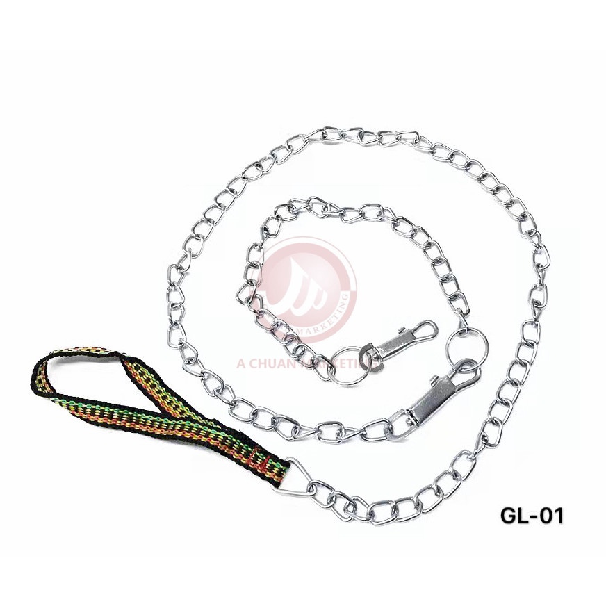 Dog Chain Pet Leash Collar Stainless Steel Adjustable Nylon ...