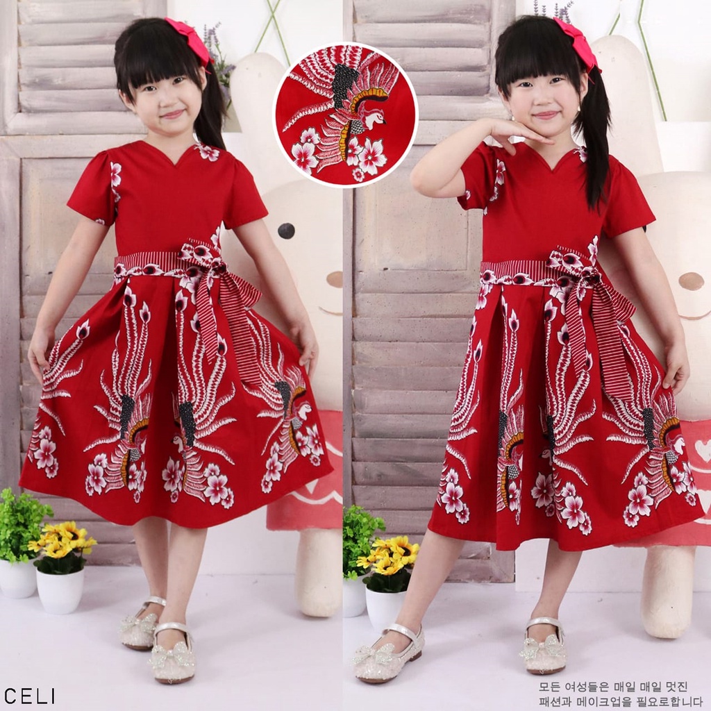 Evercloth Celi Girls' Batik Dress Kids Family Couple Family Batik Set ...